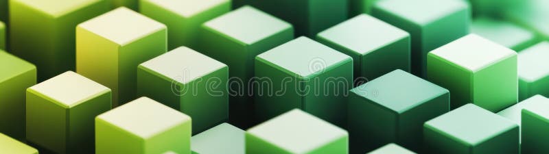 Abstract Green Cubes Background with Gradient and Depth Effects Stock ...