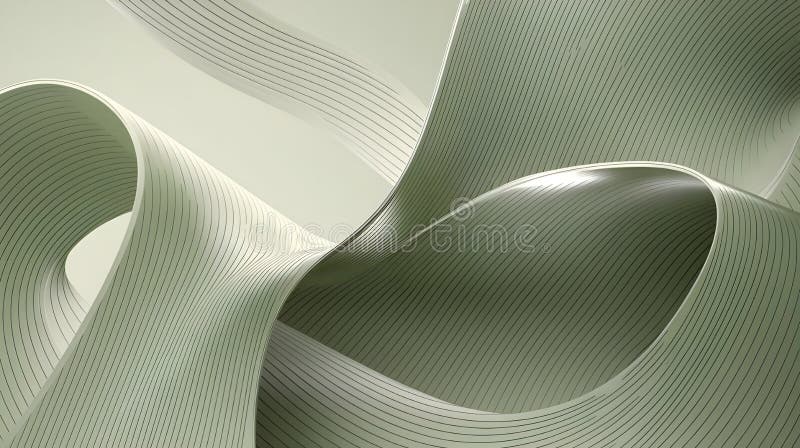 Abstract Green Curved Lines Pattern Stock Illustration - Illustration ...