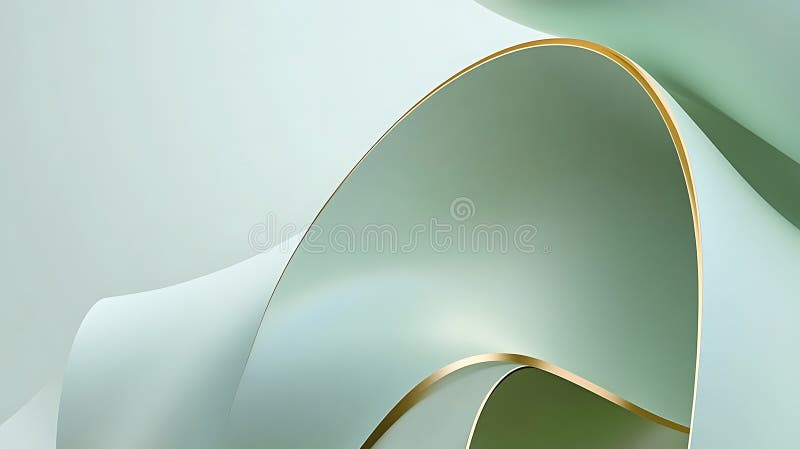 Abstract Green Curves with Golden Accents Stock Illustration ...