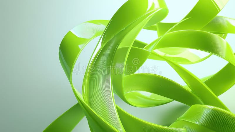 Abstract Green Curves on Soft Pastel Background Stock Photo - Image of ...