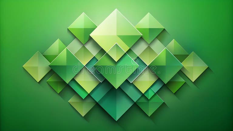 Abstract Green Diamond Geometric Pattern with Depth and Shading Stock ...