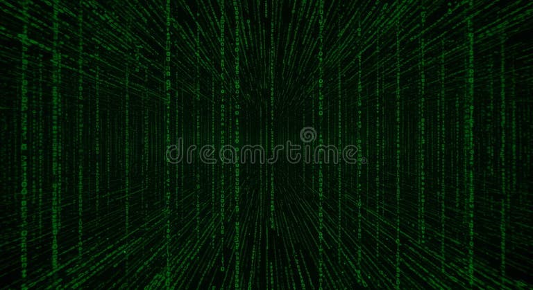 Abstract Green Digital Code Matrix Background Stock Illustration ...