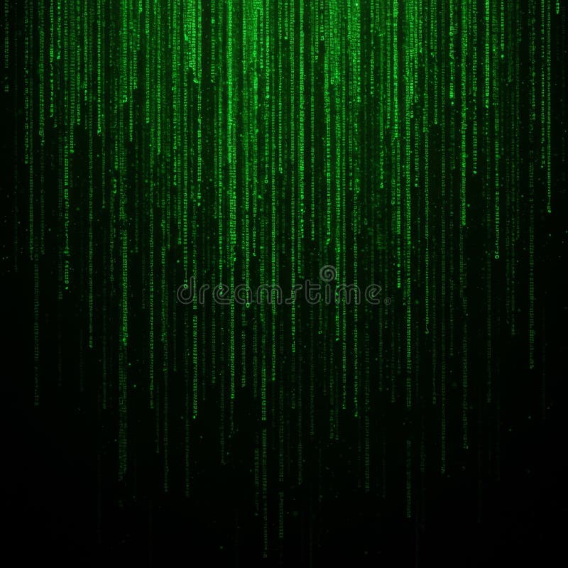 Abstract Green Digital Code Stream Background Stock Illustration ...
