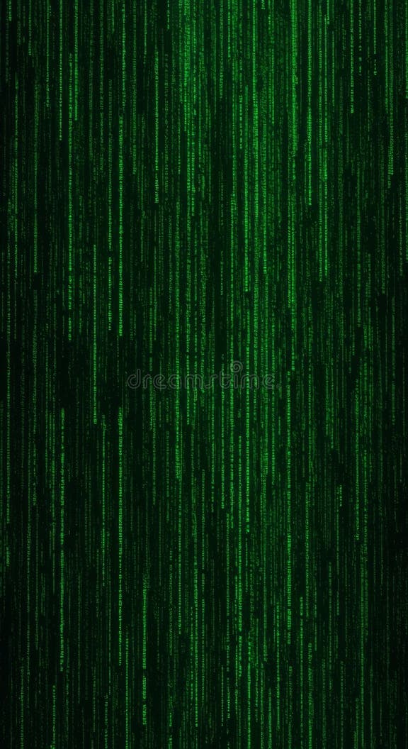 Abstract Green Digital Code Stream Background Stock Illustration ...