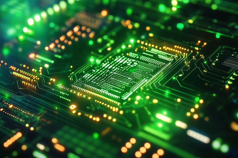 Abstract Green Digital Network Background for IoT Technology Stock ...