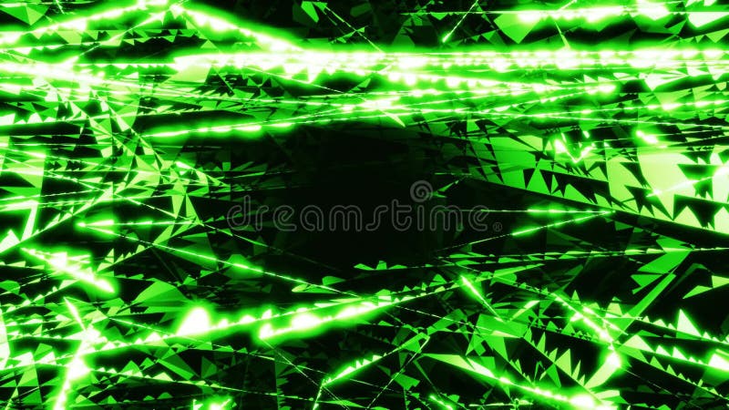 Abstract Green Digital Particle Wave Background. Seamless Loop. Cyber ...