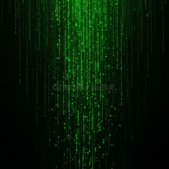 Abstract Green Digital Rain Background Stock Illustration ...