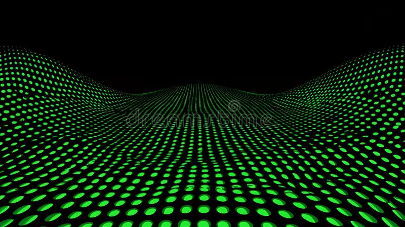 Abstract Green Dotted Wave Pattern Background Digital Technology ...