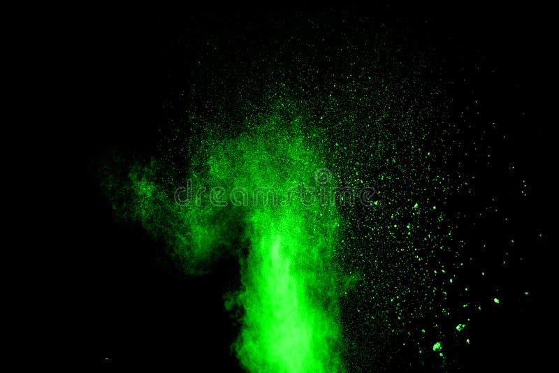 Green Dust Splash.Green Color Powder Explosion Cloud on White ...