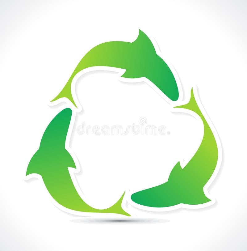 Abstract Green Eco Fish Recycle Icon Stock Vector - Illustration of ...