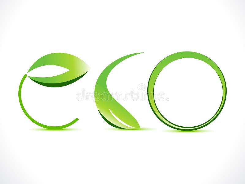 Abstract green eco text stock vector. Illustration of stylish - 19675590