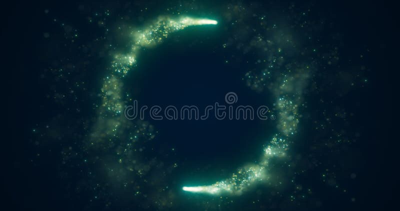 Abstract Green Energy Lines and Cyclic Circles with Magic Bokeh Stock ...