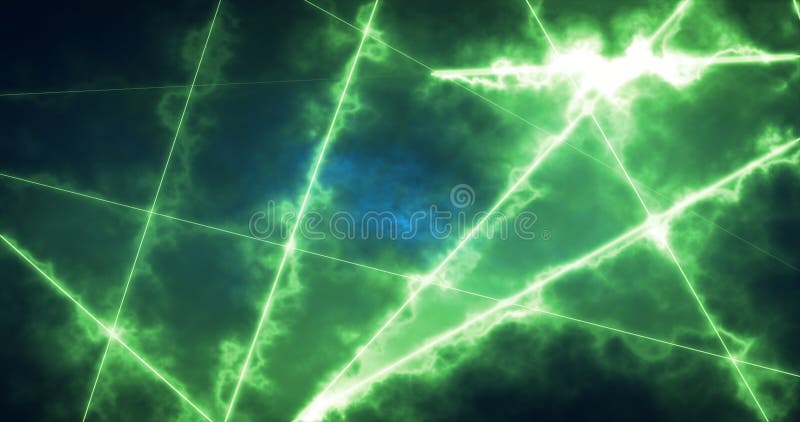 Abstract Green Energy Lines Magical Glowing Stock Illustration ...