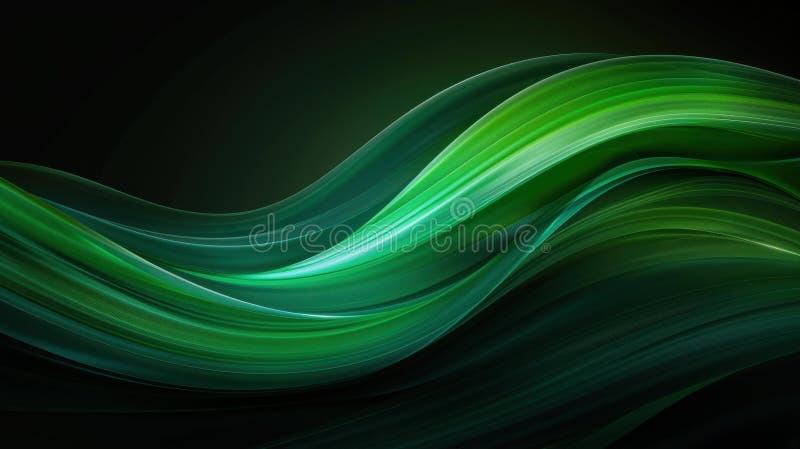 Abstract Green Energy Wave Lines Creating a Dynamic Flow of Green ...