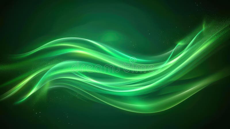 Abstract Green Energy Wave Lines Creating a Dynamic Flow of Green ...