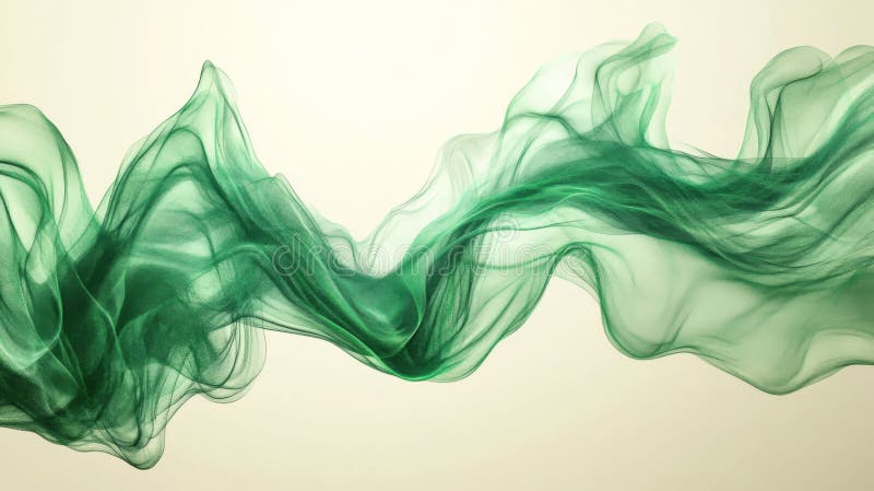 Abstract Green Fabric Wave, Flowing Elegant Texture Stock Illustration ...