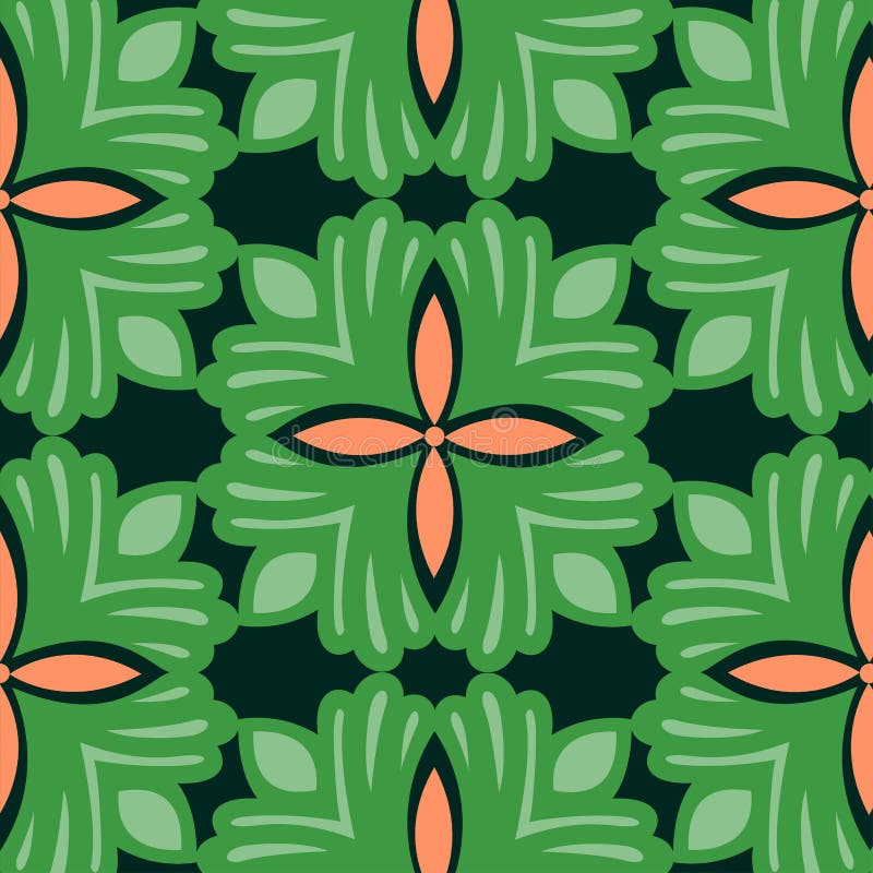 Abstract Green Floral Repeating Background Stock Vector - Illustration ...
