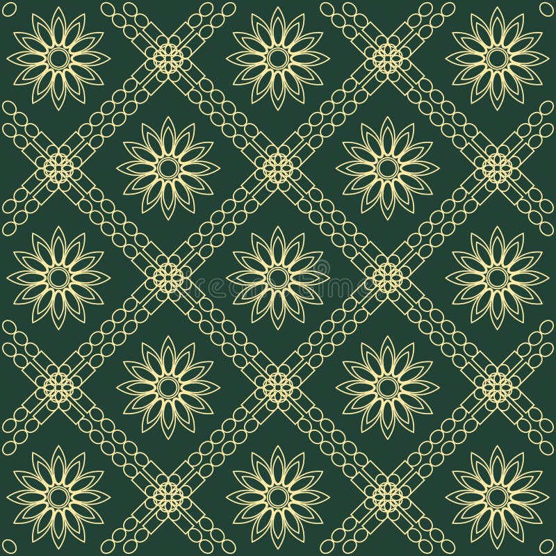 Abstract Green Flower and Grid Pattern Illustration Eps 1 Stock Vector ...