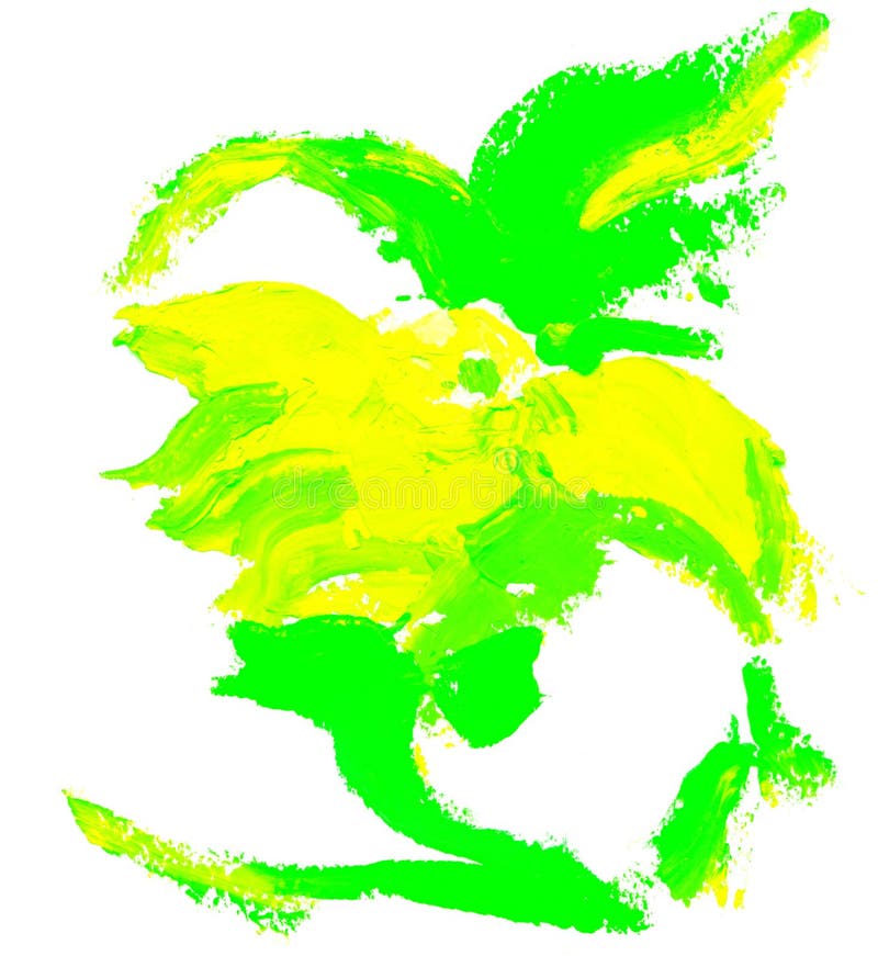 Abstract Green Flower Isolated on White Background Stock Illustration ...