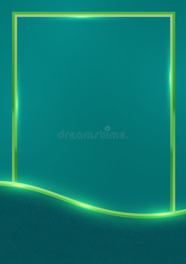 Abstract Green Frame on a Dark Green Background with Light Effects ...
