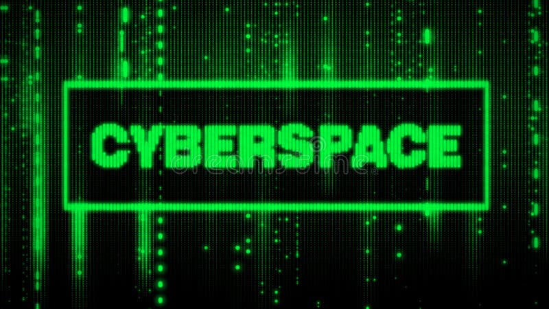 Abstract Green Futuristic Cyberspace With Stream Of Binary Code Matrix Background With Digits