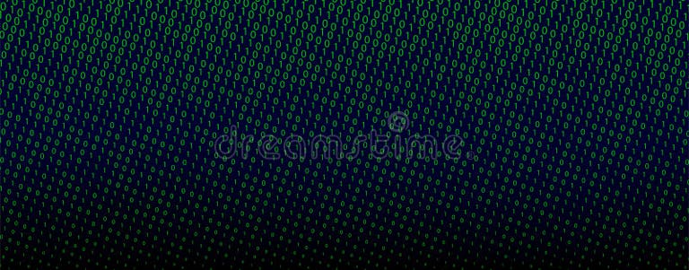 Abstract Green Futuristic Cyberspace With Stream Of Binary Code Matrix