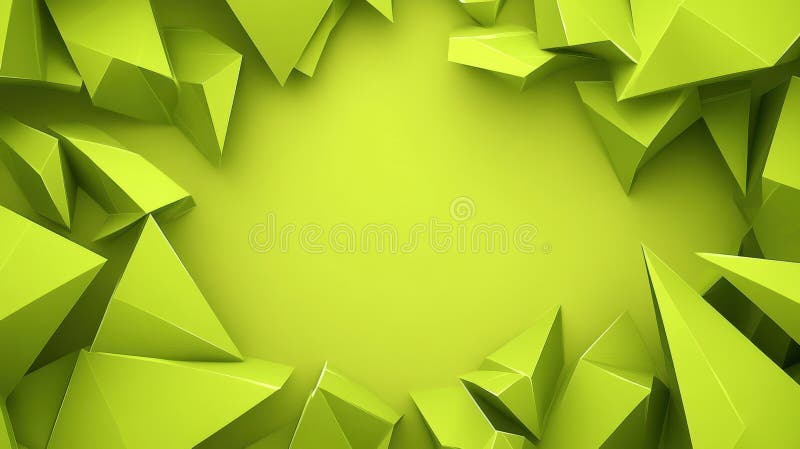 Abstract Green Geometric Background with 3D Polygons Stock Photo ...