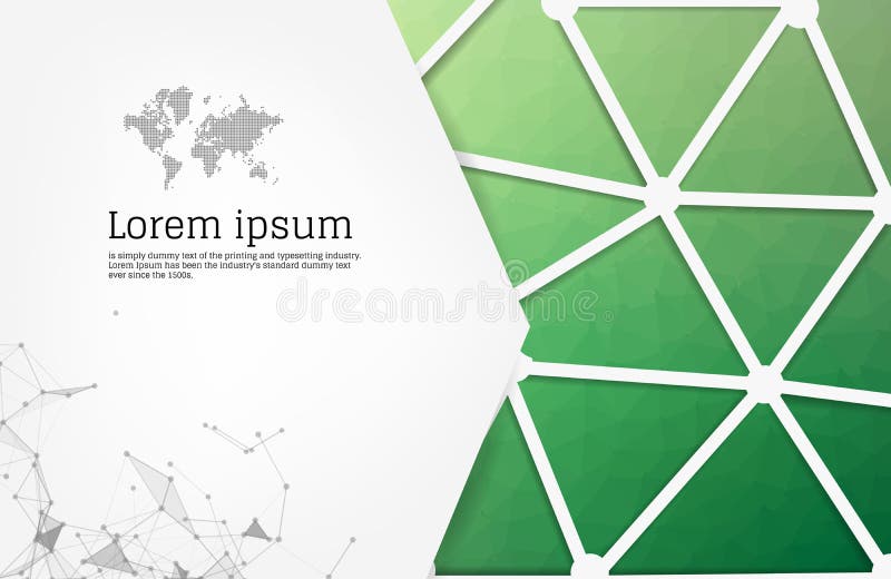 Abstract Green Geometric Design Template with Triangular Polygonal ...