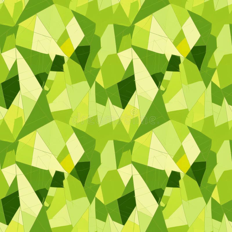 Abstract Green Geometric Pattern with Varying Shades in a Complex ...