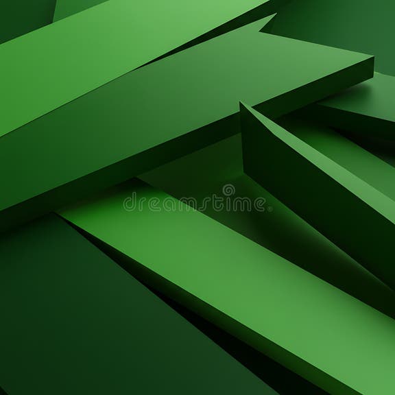 Abstract Green Geometric Planes Intersecting with Sharp Angles and Deep ...