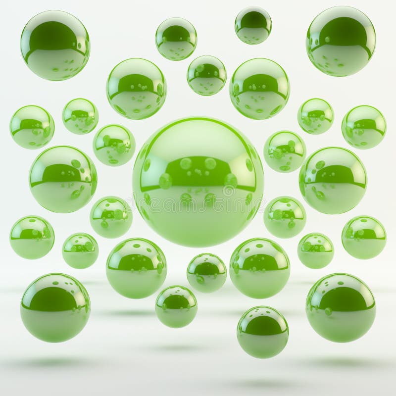 Abstract Green Geometric Sphere Stock Illustration - Illustration of ...