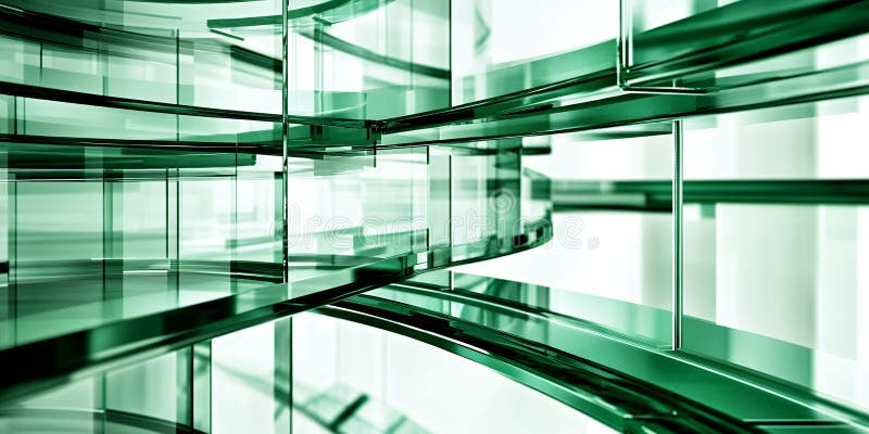 Abstract Green Glass Architecture Modern Building Interior Design ...