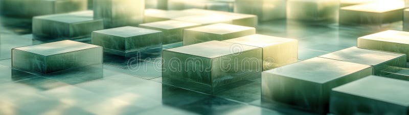 Abstract Green Glass Blocks on Soft Diffused Background Stock ...