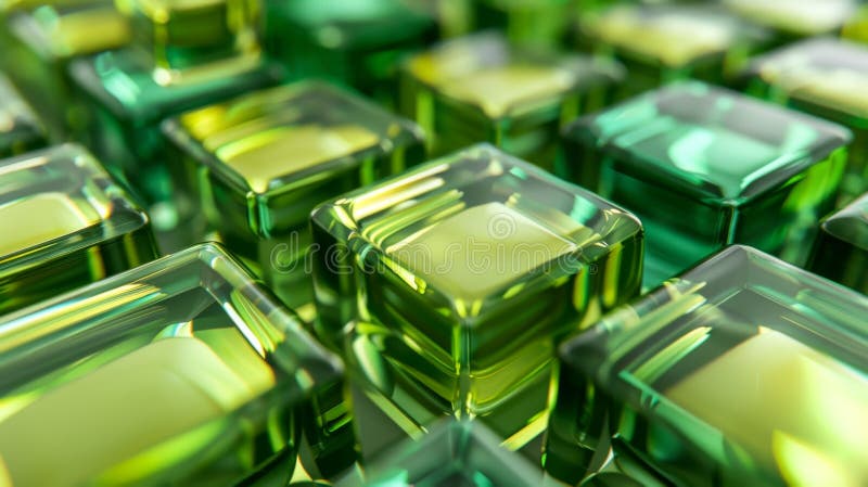 Abstract Green Glass Cubes Background Stock Illustration - Illustration ...
