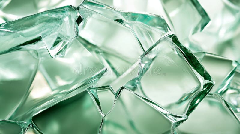 Abstract Green Glass Fragments Close Up Stock Illustration ...