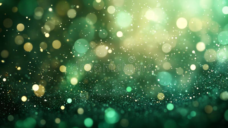 Abstract Green Glitter Background with Sparkling Lights Stock ...