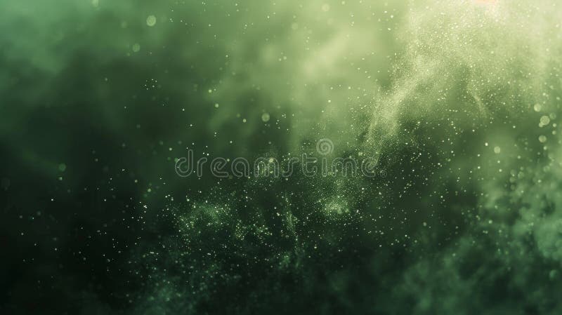 Abstract Green Glittering Particles Background. Magic Dust, Bokeh ...