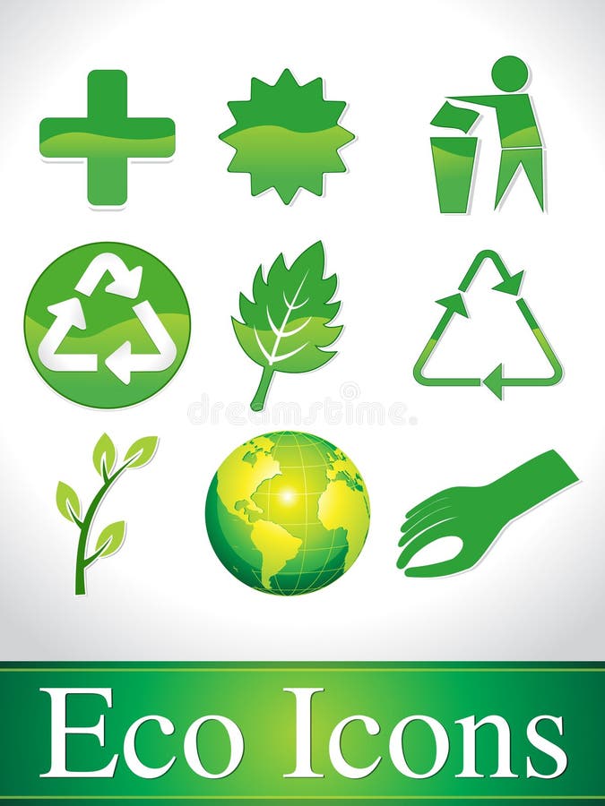 Abstract Green Save Water Icons Stock Vector - Illustration of bulb ...