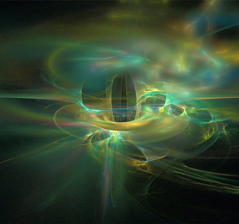 Abstract Green Glowing Pattern on Black Background, Design Stock ...