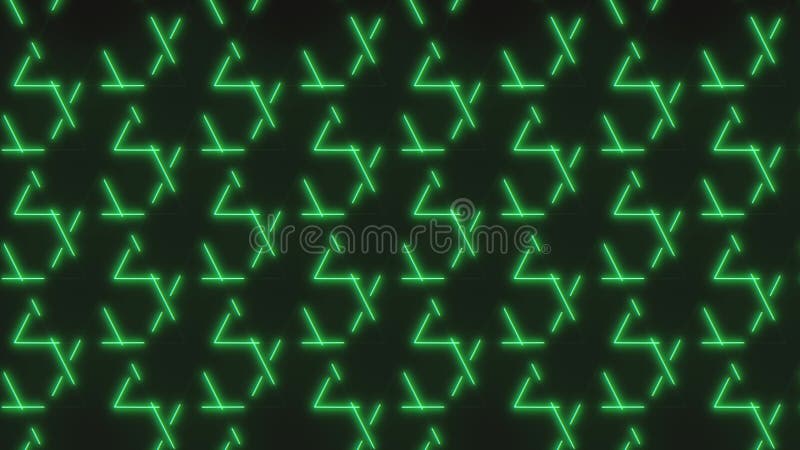 Abstract Green Glowing Triangular Pattern Enigmatic Visual Display ...