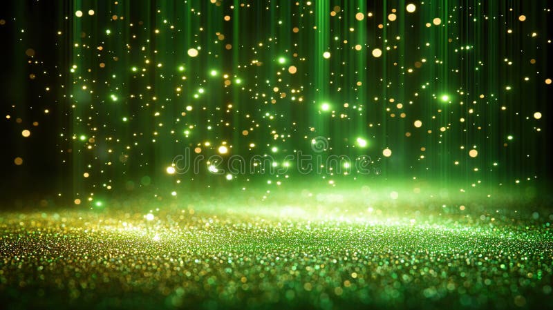 Abstract Green and Gold Glitter Background Stock Illustration ...