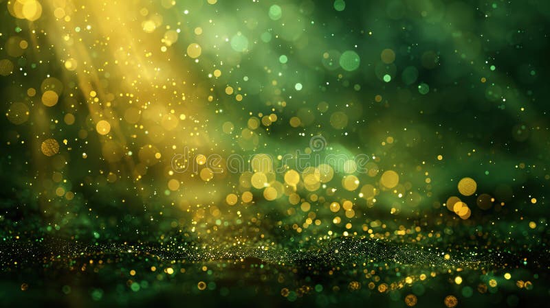 Abstract Green and Gold Glitter Background Stock Illustration ...