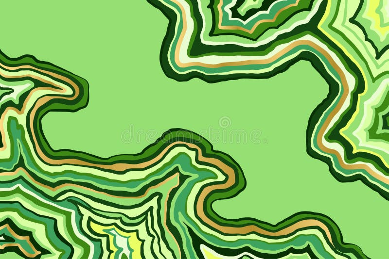 Abstract Green and Gold Pattern. Agate Slice Ripple Texture Imitation ...