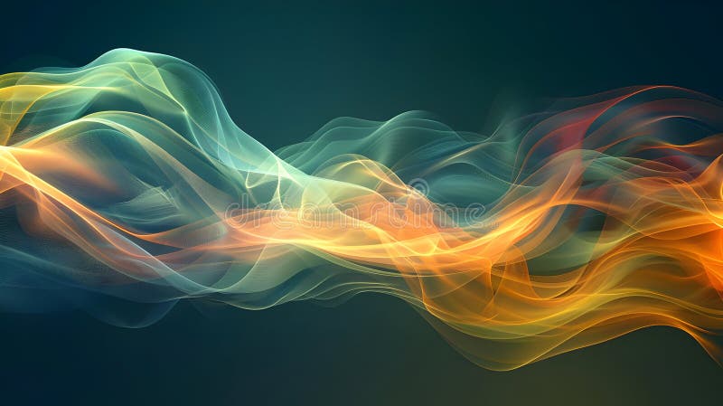 Abstract Green and Gold Wave Background Illustration Stock Illustration ...