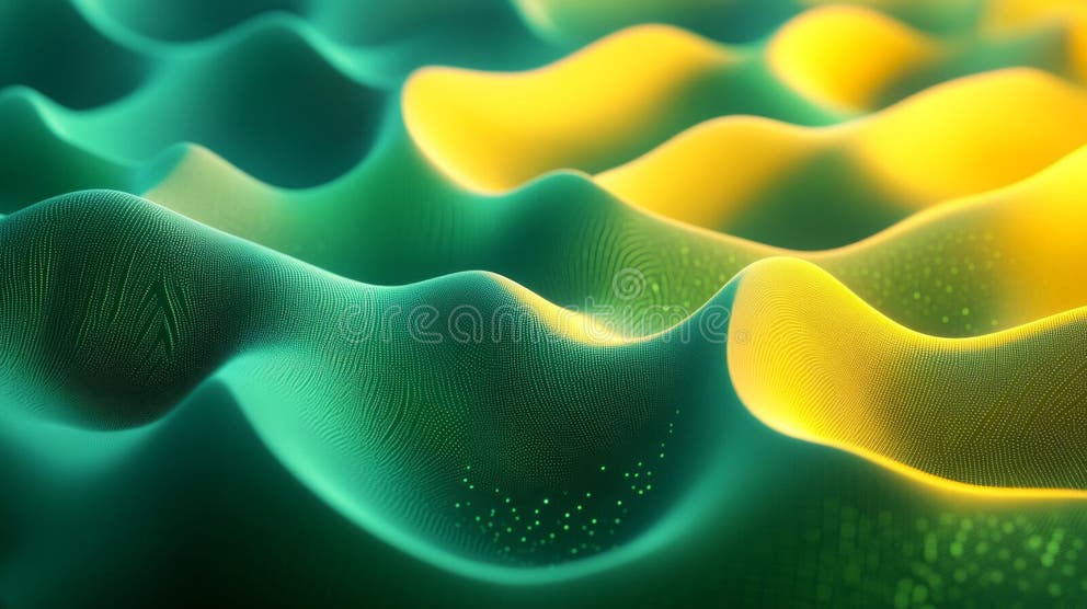 Abstract Green and Gold Wave Background Texture Stock Illustration ...