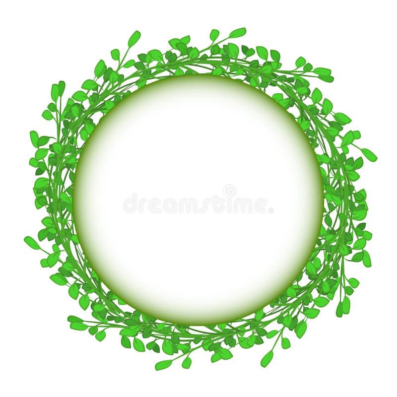 Abstract Green Grass Circle Frame Vector Whit Stock Vector ...
