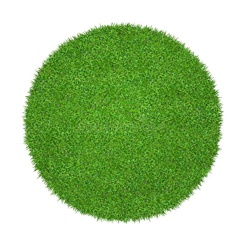 Abstract Green Grass Texture For Background Circle Green Grass Pattern Isolated On White