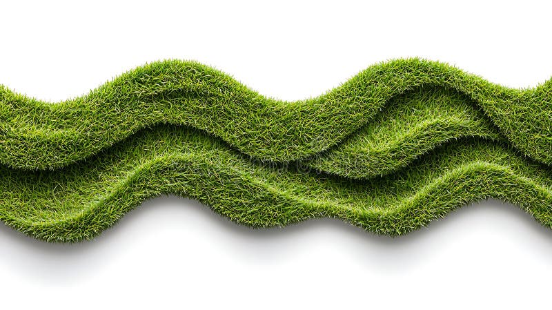 Abstract Green Grass Wave Pattern on White Background Stock ...