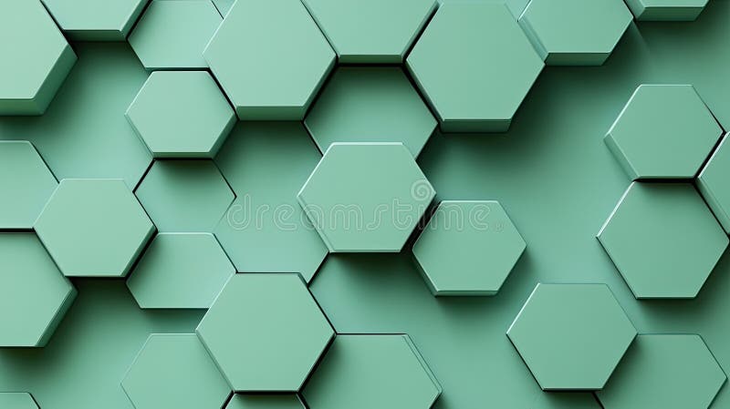 Abstract Green Hexagon Pattern Background Stock Illustration ...