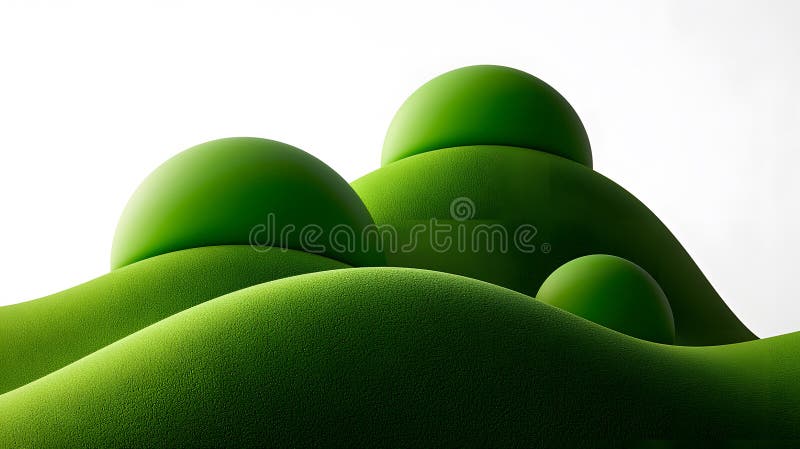 Abstract Green Hills Against a Light Backdrop Stock Illustration ...